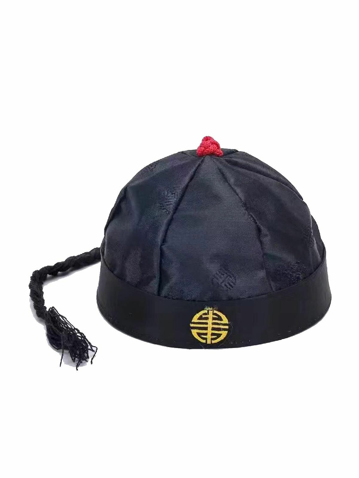 Chinesedynasty Hat Satins китайский косплей -вечеринка культурное мероприятие костюм, полностью черный - Число 8