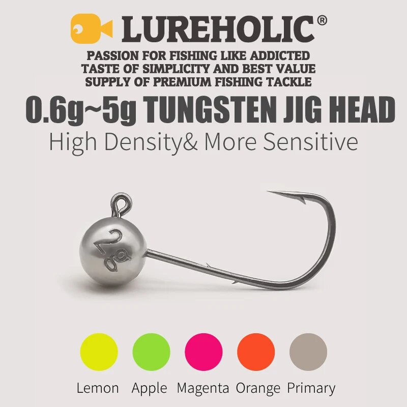 Вольфрамовые джиг-головки Ajing Finesse с микро-крючком Mustad 0.6g Size6 5pcs