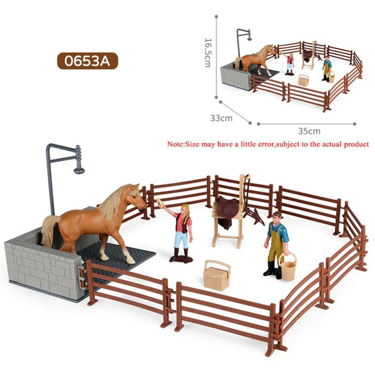 Oenux Farm Stable House Модель Фигурки Эмуляция Всадник Лошадь Животные Игровой Набор Фигурка Обучающая Детская Игрушка