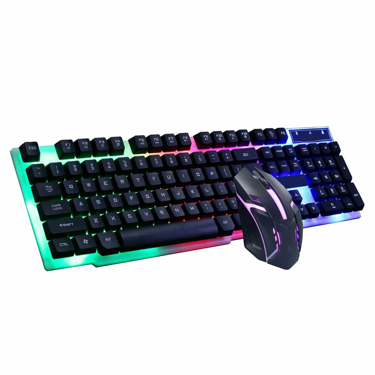 Шт./компл. GTX300 клавиатура мышь проводная цветная подсветка пластиковая игровая клавиатура набор для компьютера