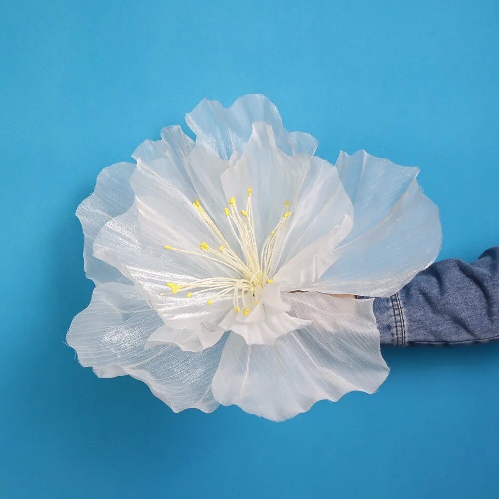 Искусственные цветы персика из марли 30/40/50 см White-50CM