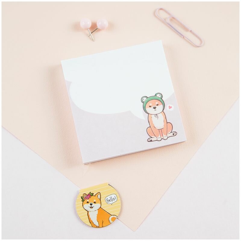 Блок для записей 8,5x8,5см, 100л, Cute dog, на склейке, MS_46557