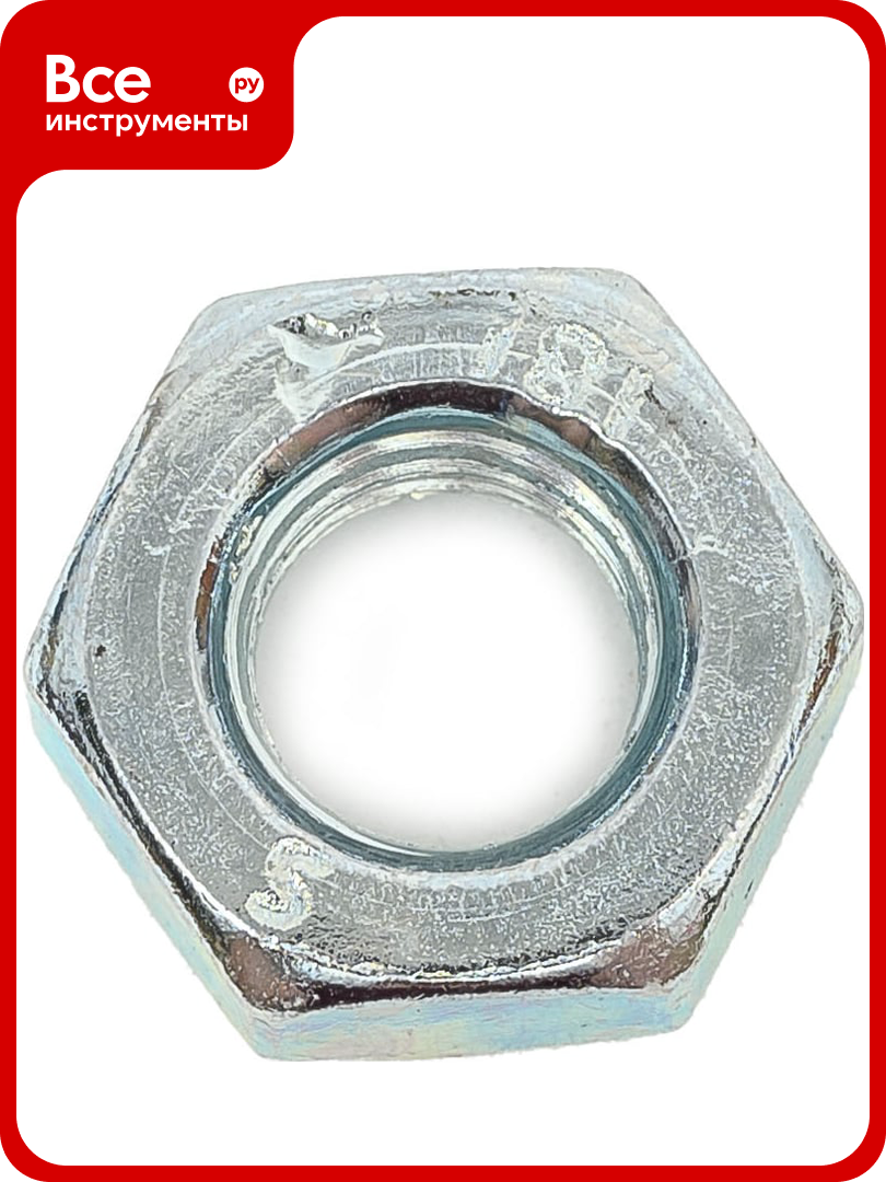 Гайка М10 DDK CM111000 из гальванически оцинкованной стали, правосторонняя резьба, совместима по стандарту DIN 934 серии