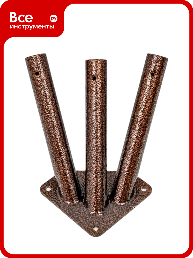 Кронштейн для флага PALITRA TECHNOLOGY, трехрожковый настенный, сталь с порошковым покрытием античной меди, прочная