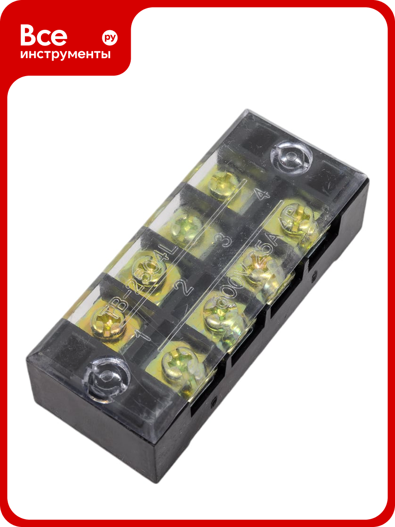 Блок зажимов Электротехник Тв-2504, 25а, 4 клеммные пары, ip30 ET522085