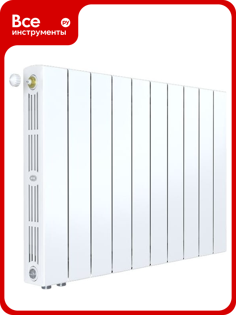 Биметаллический радиатор RIFAR SUPReMO Ventil 500 10 секций, антифризоустойчивый, высокая теплоотдача, настенный тип