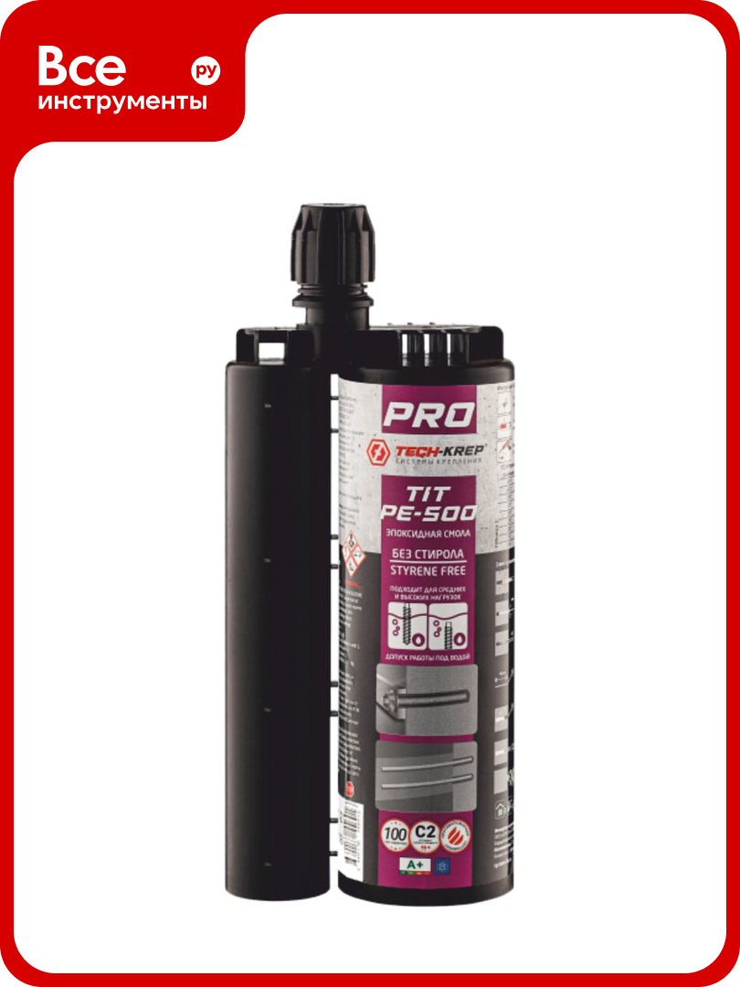 Химический анкер Tech-Krep PRO TIT PE-500 385 мл 155867 для крепления арматуры