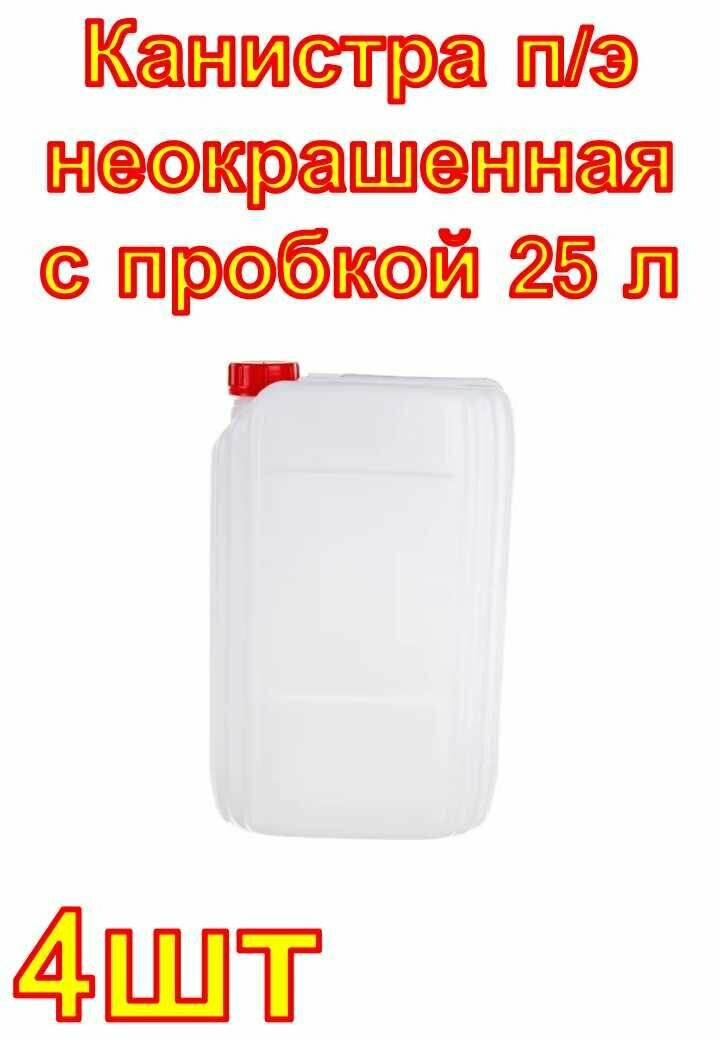 Канистра п/э неокрашенная с пробкой 25 л Тара. ру 4 шт