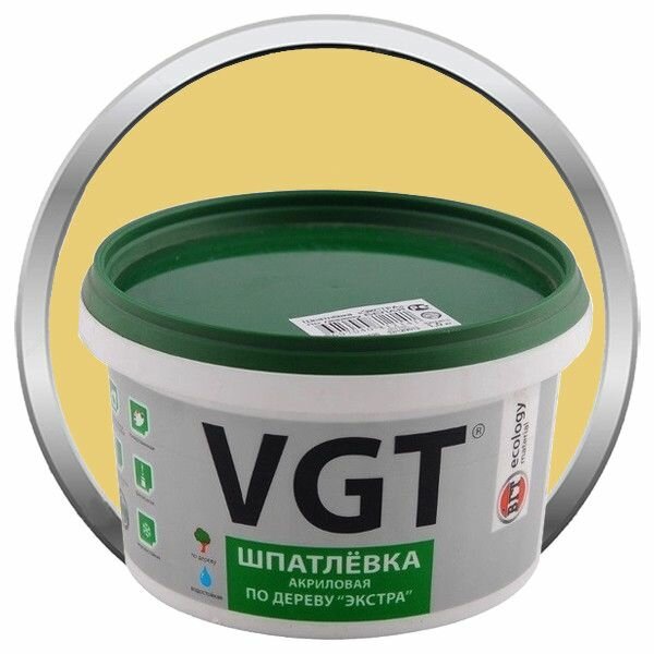 VGT Шпатлёвка акриловая по дереву Экстра, сосна 1.0 кг
