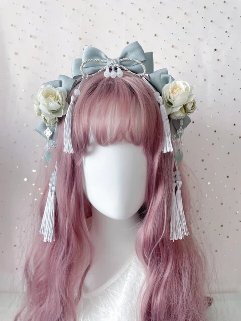 Лекарство для мужчин Ча Хуа Лин Оригинал Лолита фасоль зеленый лук аксессуары для волос Китайский ветер перо бахрома цветок таблетки KC