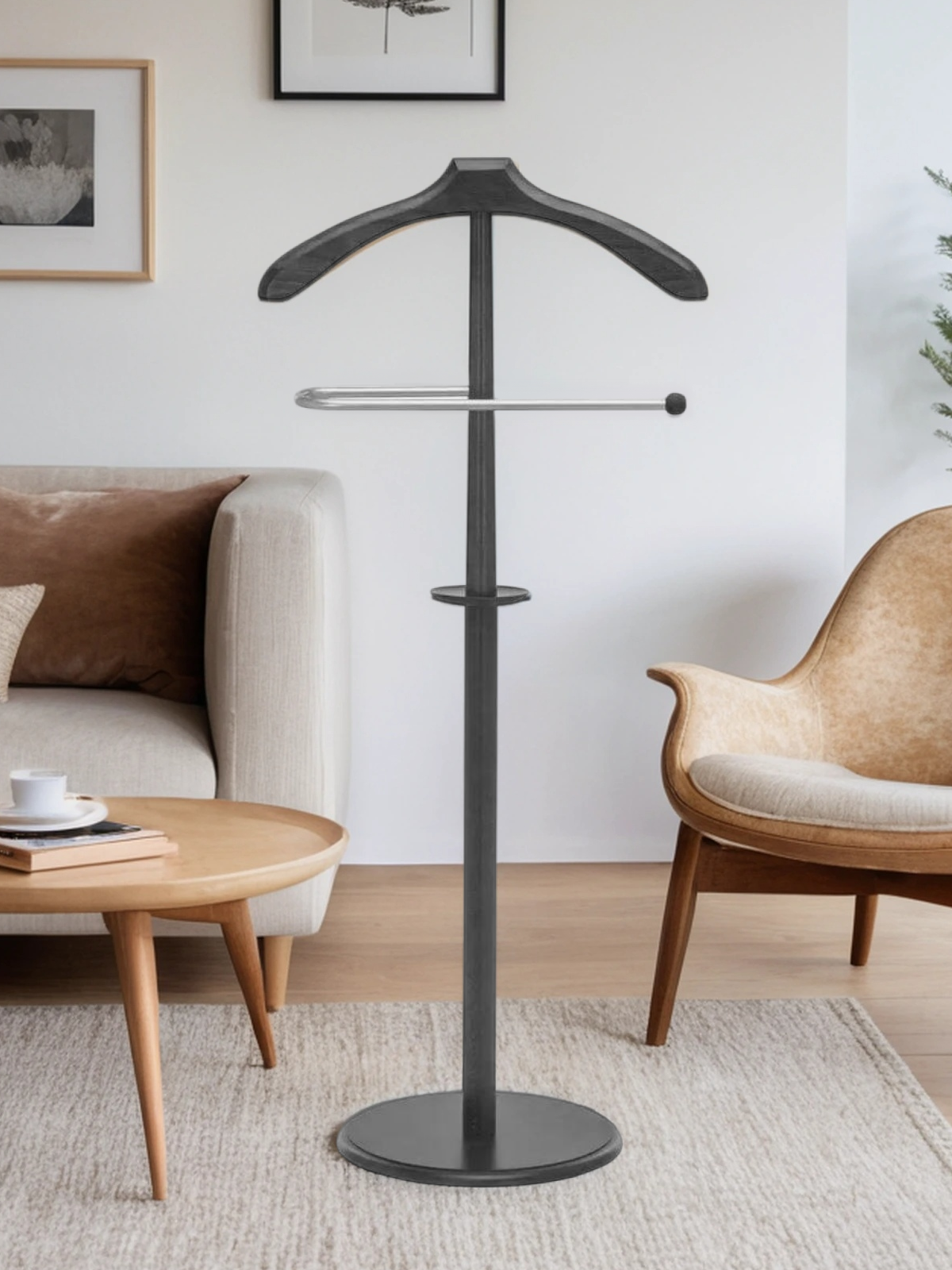 Вешалка напольная для одежды Женева Классик стойка массив бука цвет венге