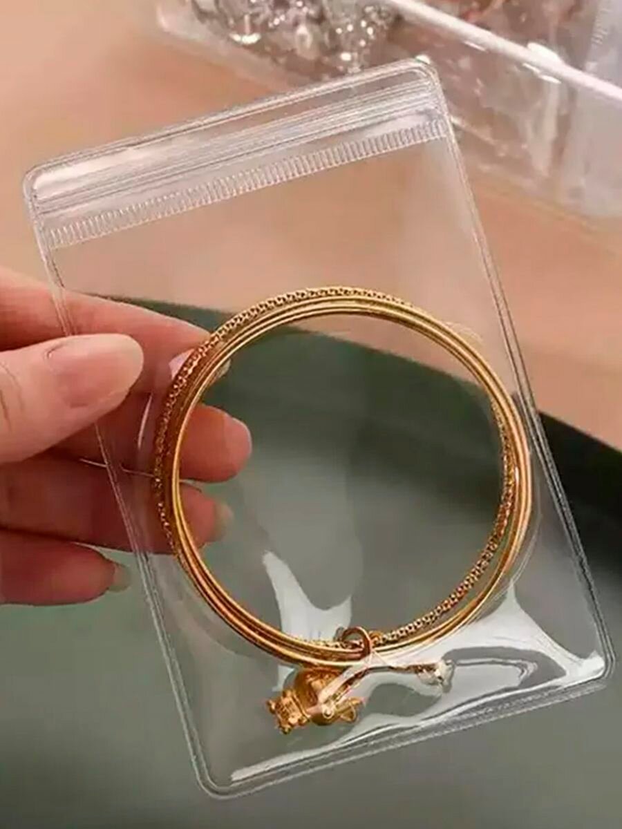 100 пакетов 11х16 см (вн. размер 10,5х14,5 см) кристально-прозрачных пластиковых из ПВХ и замком Zip Lock для упаковки