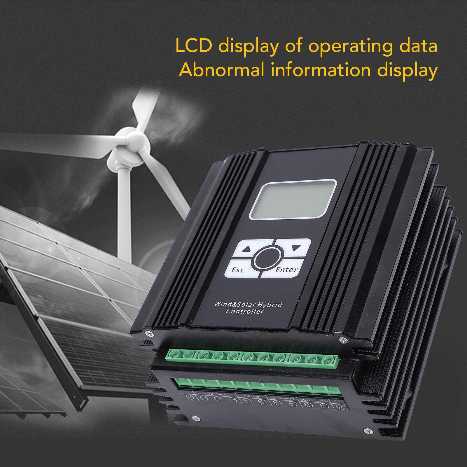 48 В гибридный контроллер ветро-солнечного заряда 400 Вт ЖК-дисплей MPPT Контроллер ветро-солнечного заряда 600 Вт вентилятор