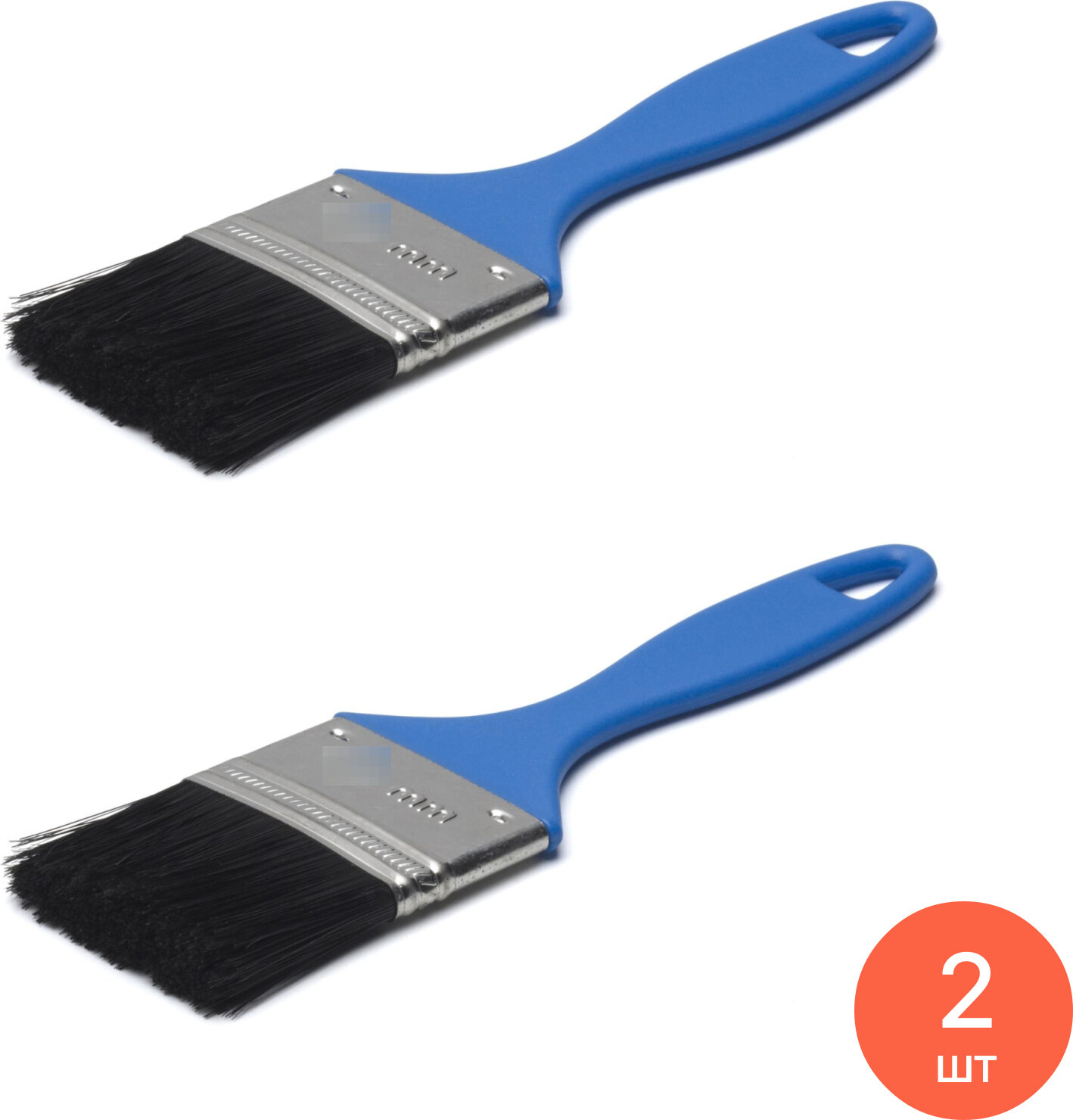 Кисть малярная Anza / Анза Basic плоская торцовая, с синтетической щетиной, 35мм / малярные и отделочные инструменты (комплект из 2 шт)