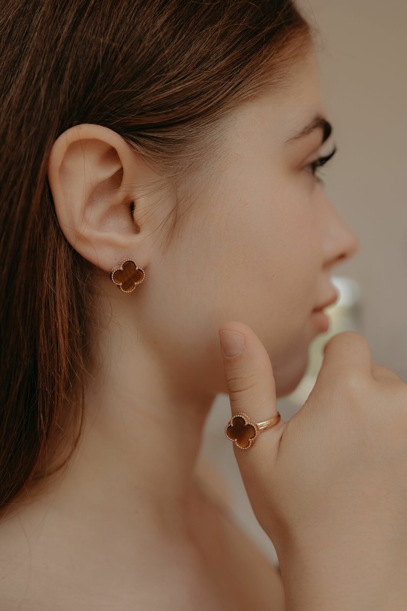Серьги серебро, 925 проба, тигровый глаз, , золотой — фото 1