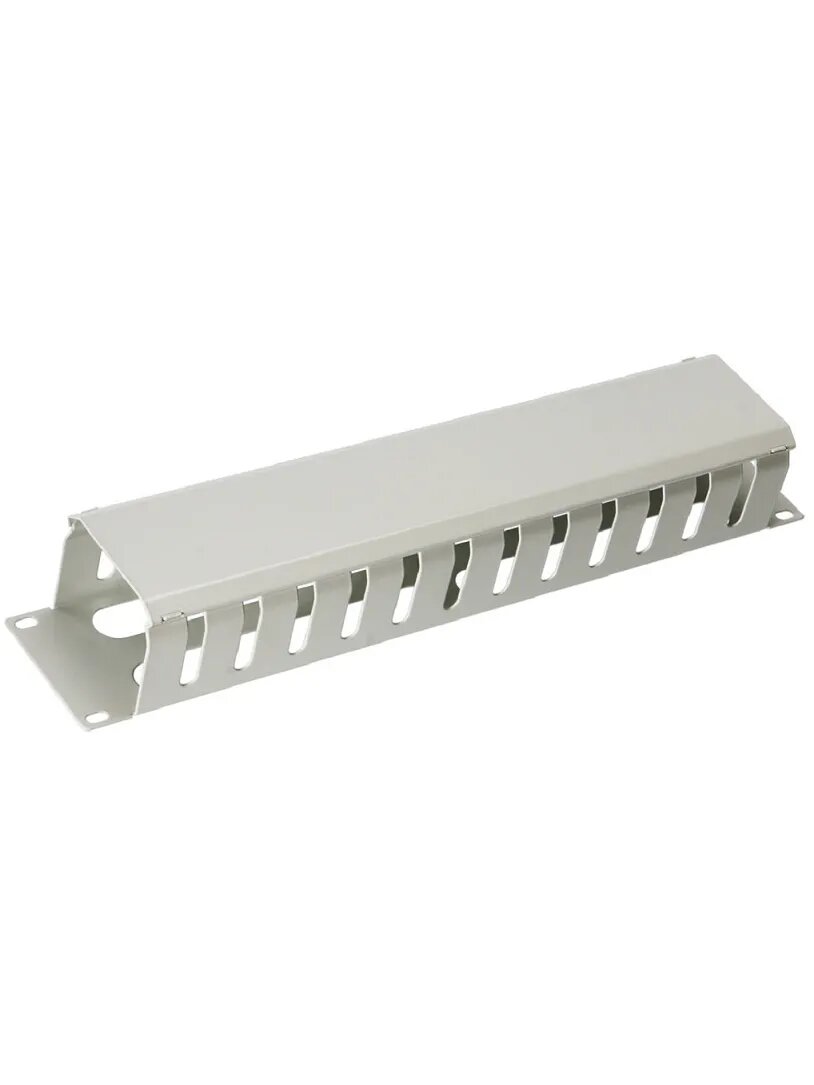 Кабельный организатор Cabeus JB07-2U-GY 19" 2U с крышкой (метал) (Серый RAL 7035)