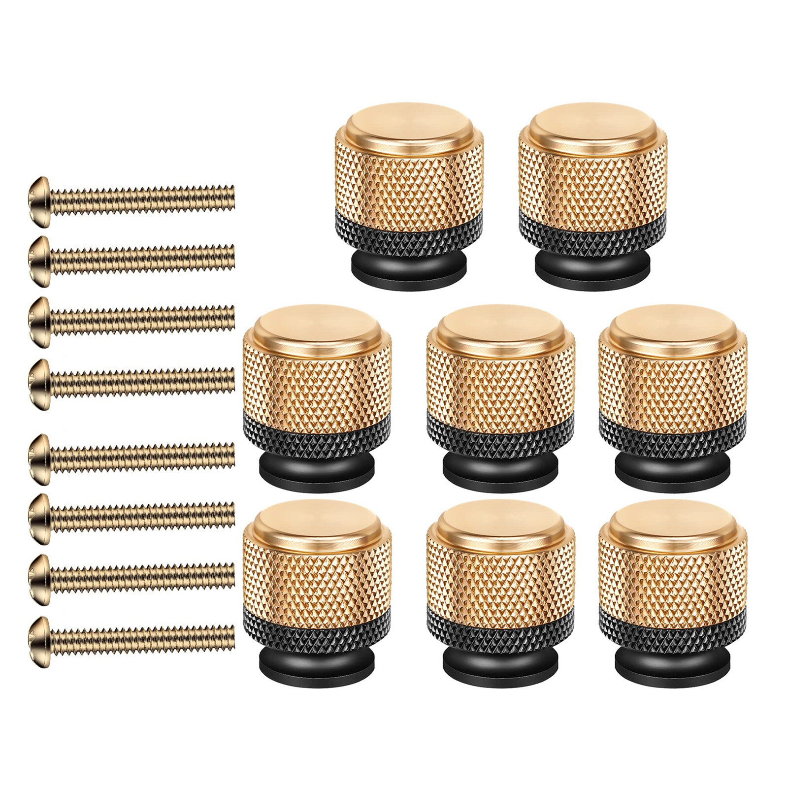 Набор из 8 золотых черных ручек для кухни и ванной