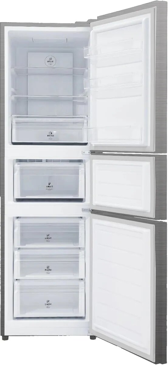 Холодильник Hyundai CM30073F, трёхкамерный, инверторный, серебристый