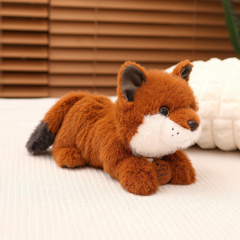 High-quality faux fox plush animal doll available in multiple sizes for home decor