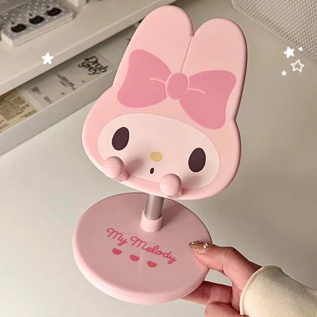Милая подставка для телефона My Melody Kuromi, регулируемый настольный держатель для Iphone, Ipad, планшета, спальни, домашнего офиса, Kawaii, аниме