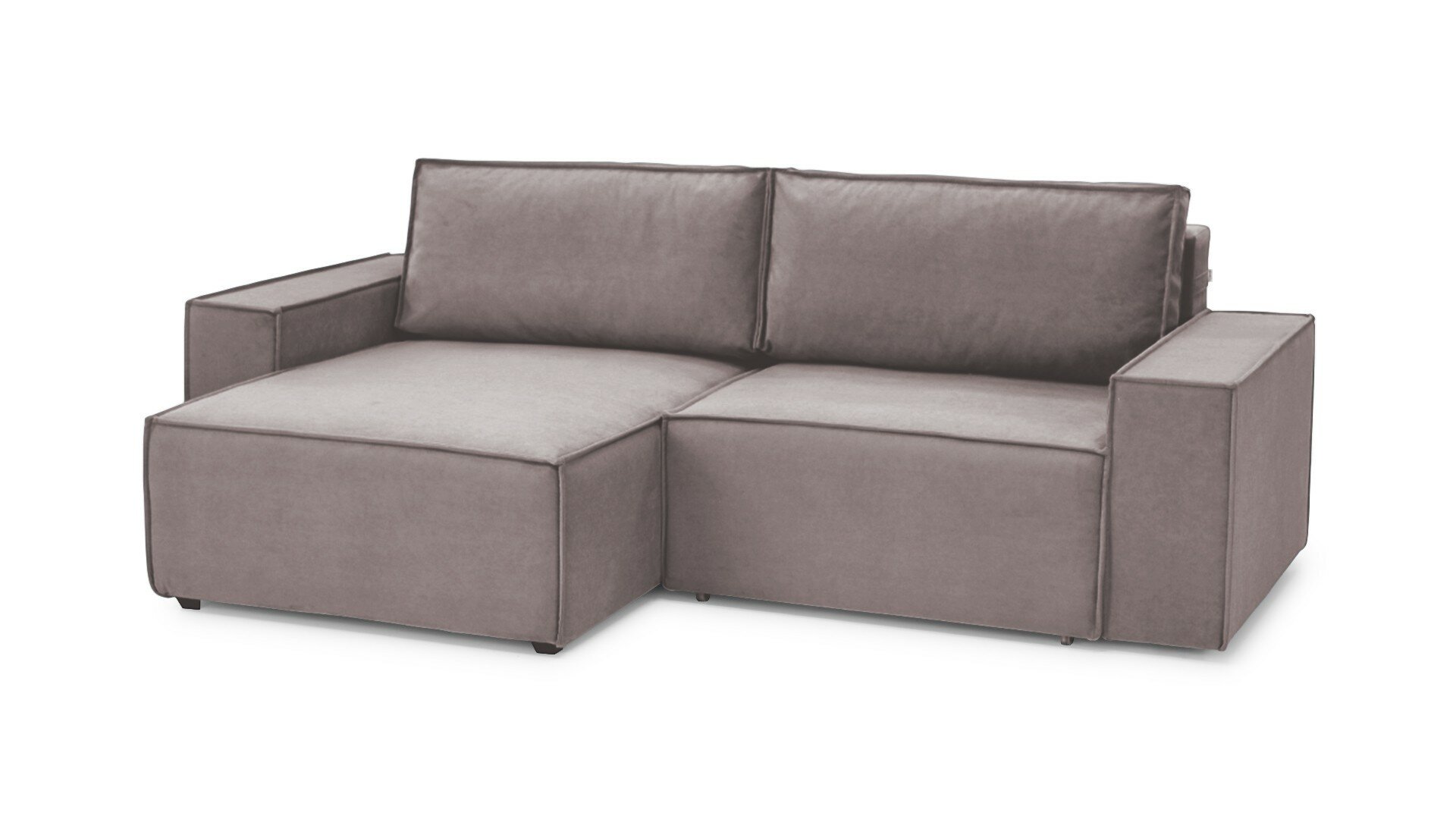 Диван с оттоманкой Софт 2 (малый) Velutto 37 NEW 240x150x80 см, светло-розовый Велютто, еврокнижка GOODFORM