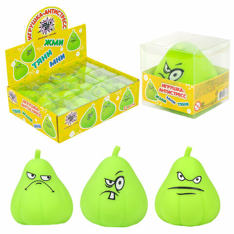 Игрушка-антистресс "груша-злюка", 9х7 см, ассорти, 3 вида, дисплей, JOLLY JOT (джолли джот), 665790
