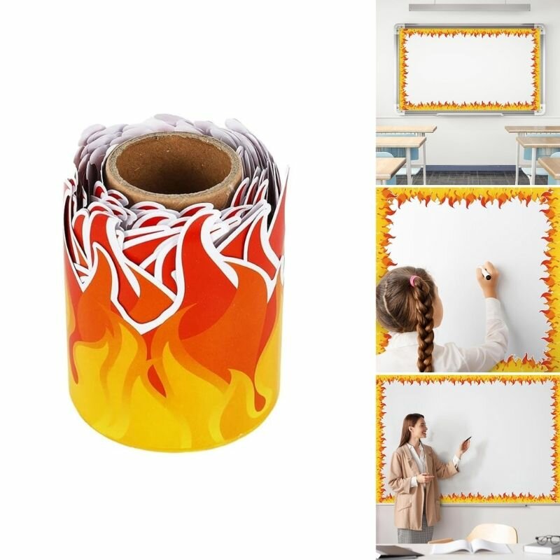 Наклейка с пламенем для оформления бордюра доски объявлений на доске объявлений-7,5 см 5 м