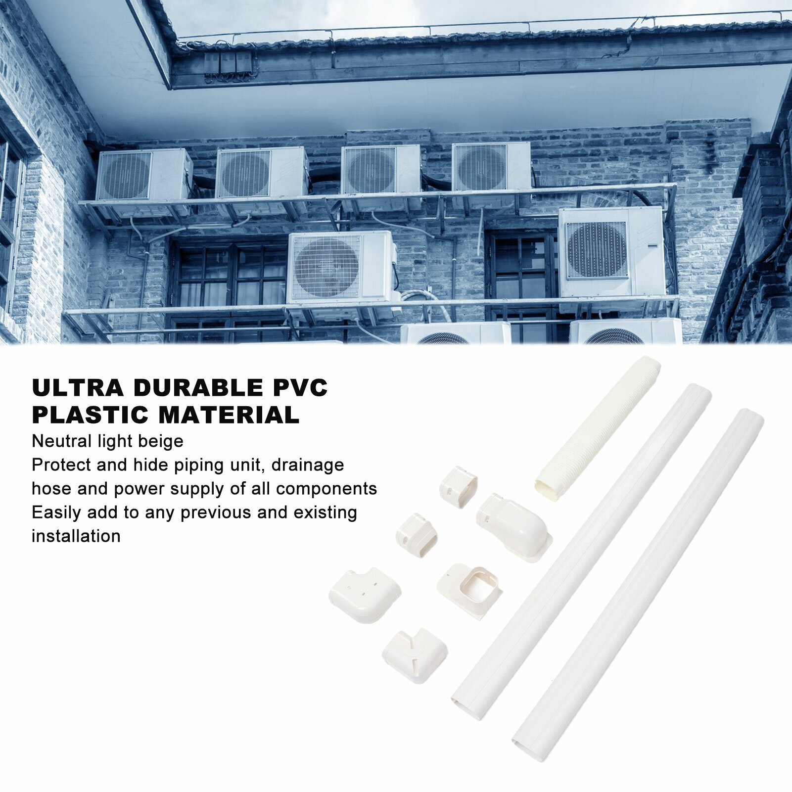 Комплект декоративных ПВХ-линий для кондиционера, комплект крышек для мини-сплит-трубок центрального теплового насоса переменного тока