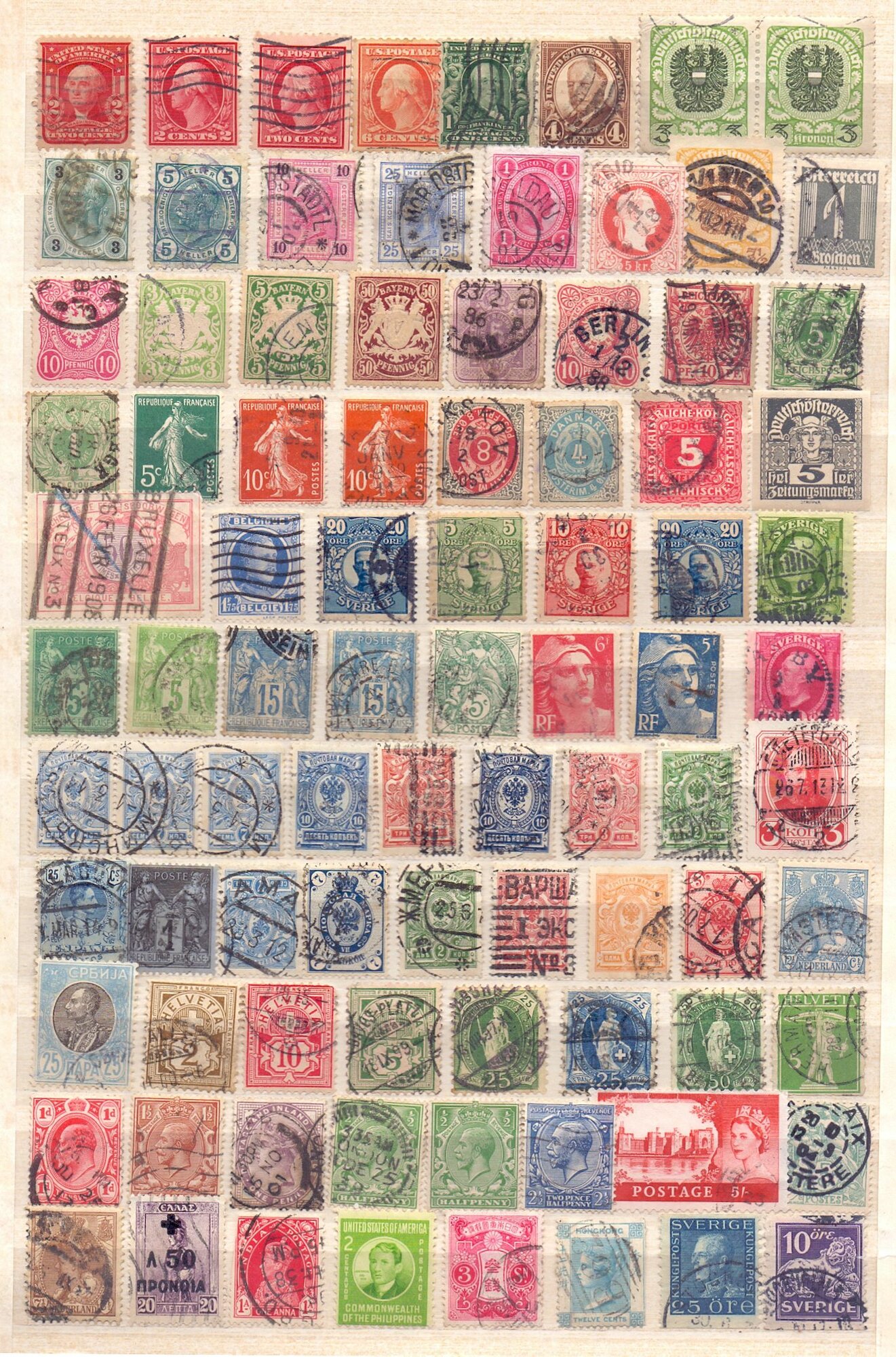 Набор старинных почтовых марок 85 штук. Весь Мир. 1880 - 1930 года. Шикарная подборка.