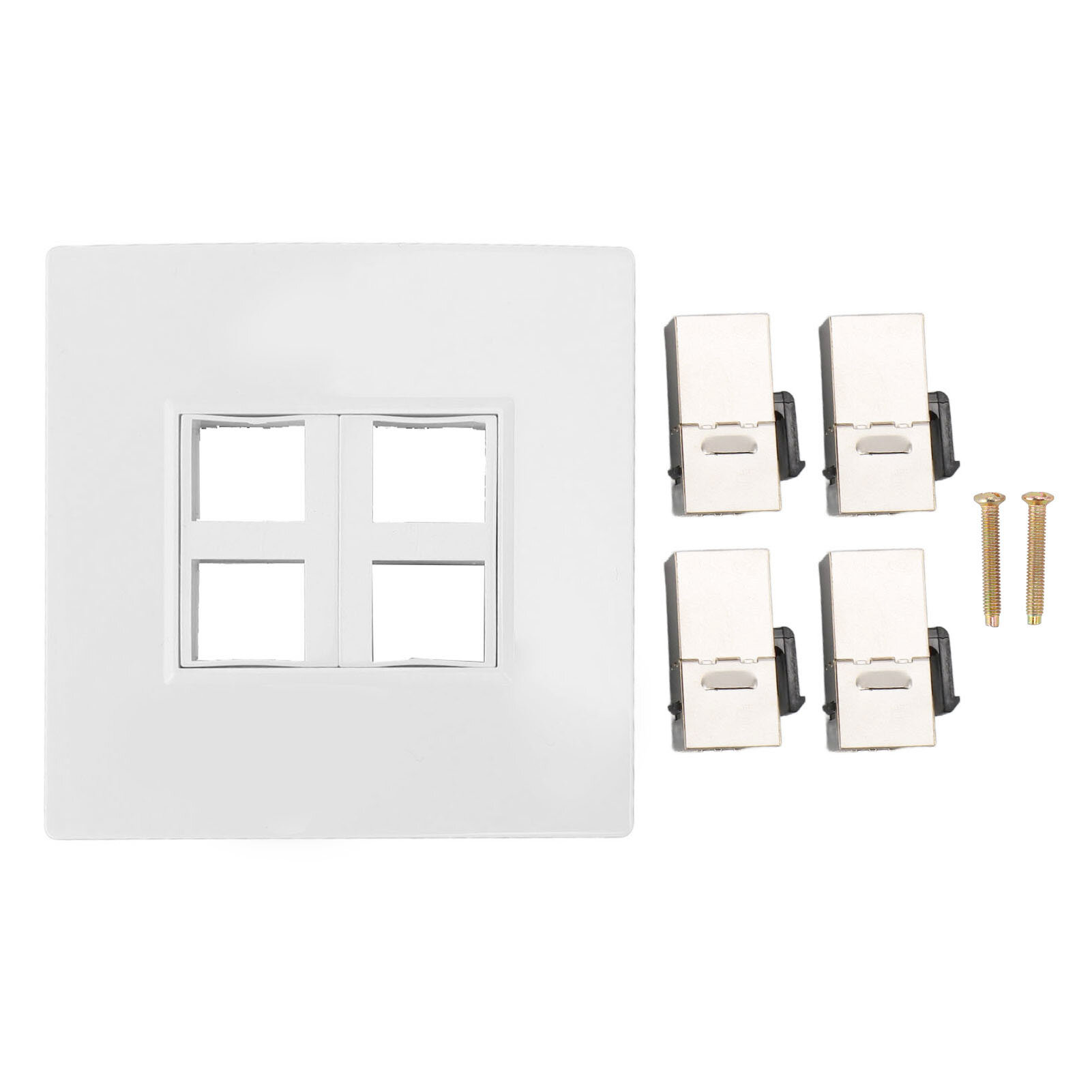 4-портовая настенная панель Ethernet Cat6, гнездо к розетке, настенная панель для Интернета для CAT5 CAT5E CAT6 CAT6A, уменьшение беспорядка, простая установка