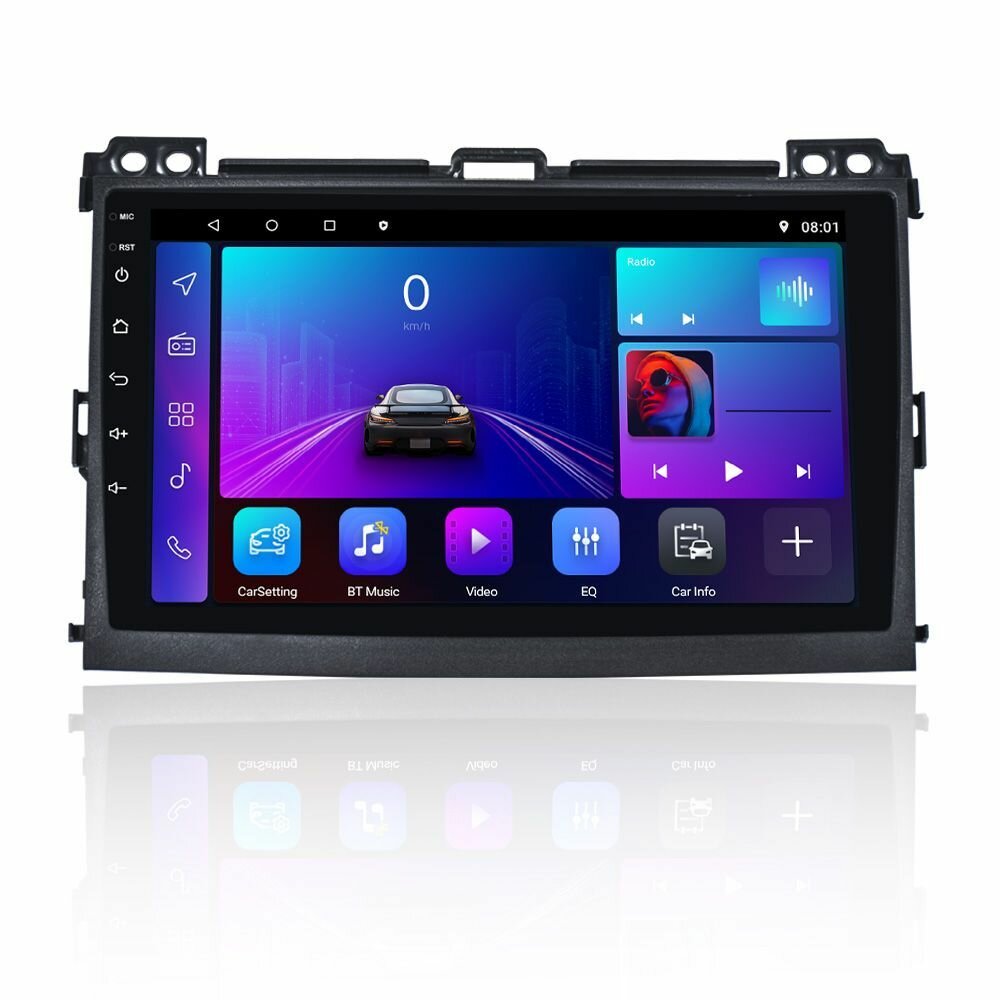 Автомагнитола для Toyota Land Cruiser Prado 120 2004-2009 со штатным усилителем/Тойота лэнд крузер прадо 2004-2009 1+32G GPS, WIFI, BLUETOOTH