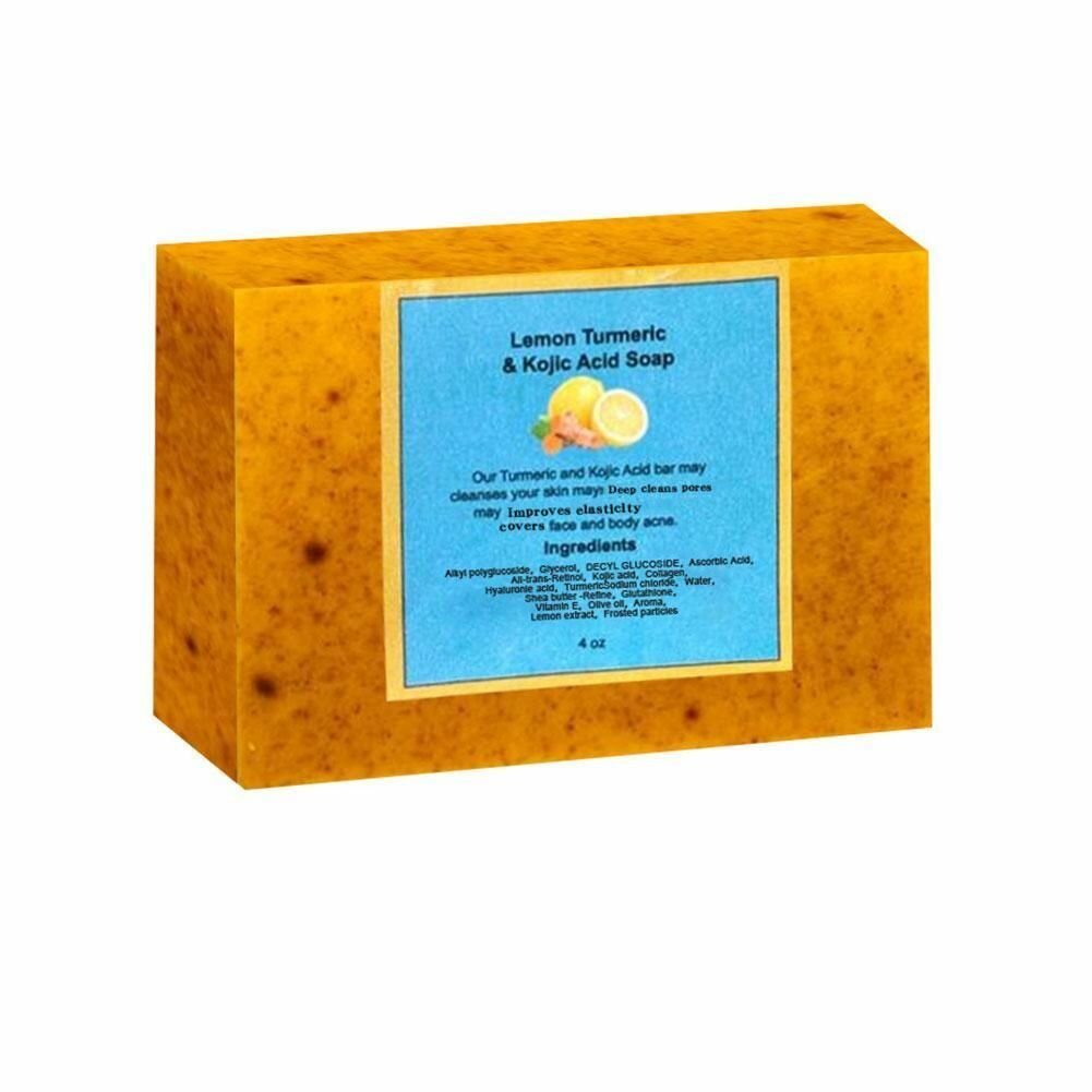 Мыло для ванны и лица ручной работы с куркумой и лимоном