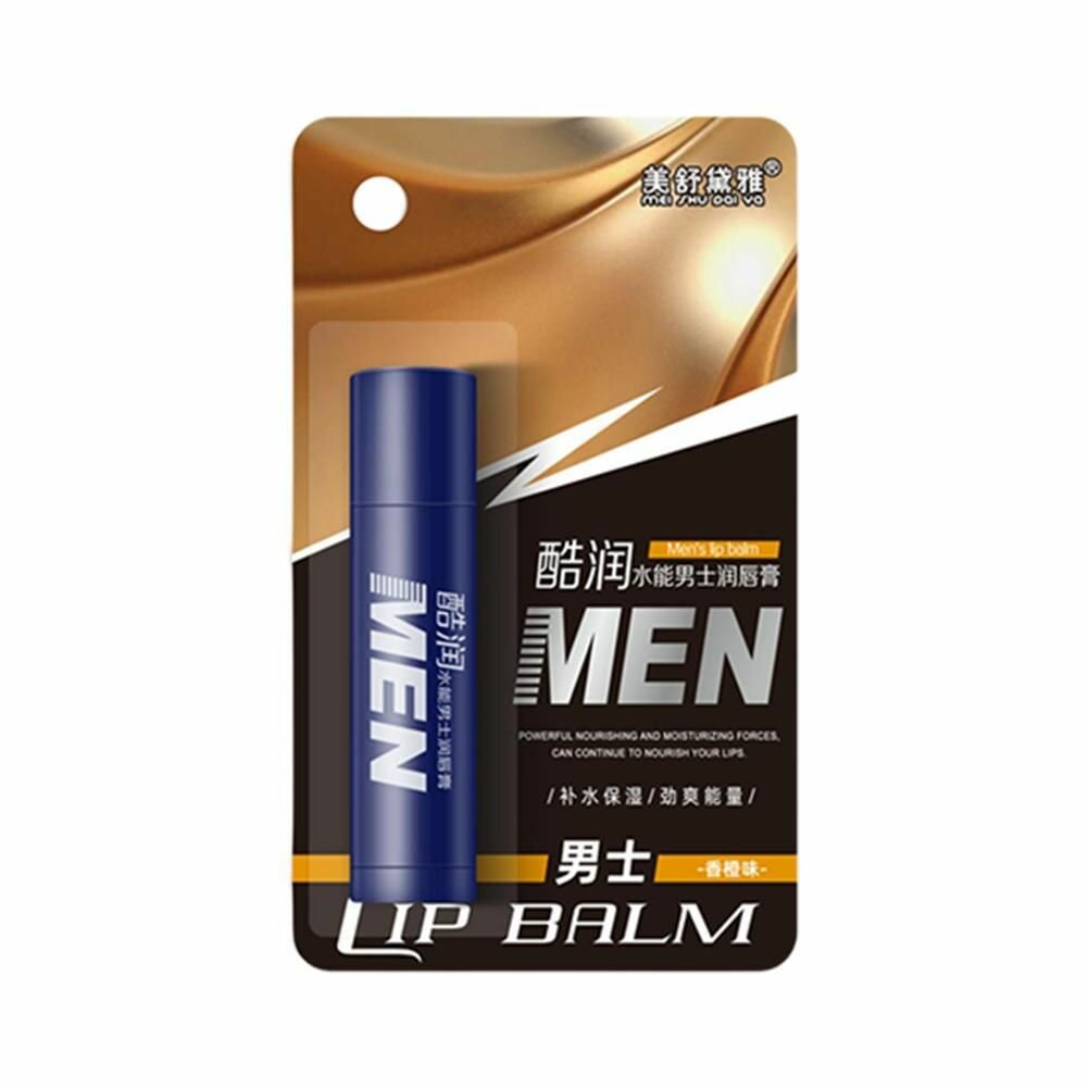 Мужской бальзам для губ, бесцветный, увлажняет губы и предотвращает их обветривание.