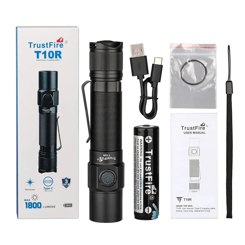 Тактический фонарь Trustfire T10R 1800 люмен