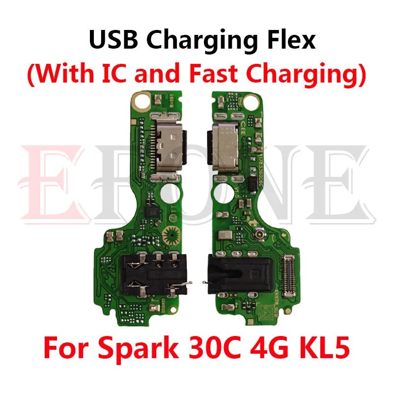 Для Tecno Spark 30 30C Pro 4G 5G KL5 KL6 KL7 KL8 KL8H USB-док-станция, разъем для зарядки, плата зарядного устройства, микрофон, микрофон, гибкий кабель Spark 30C 4G KL5