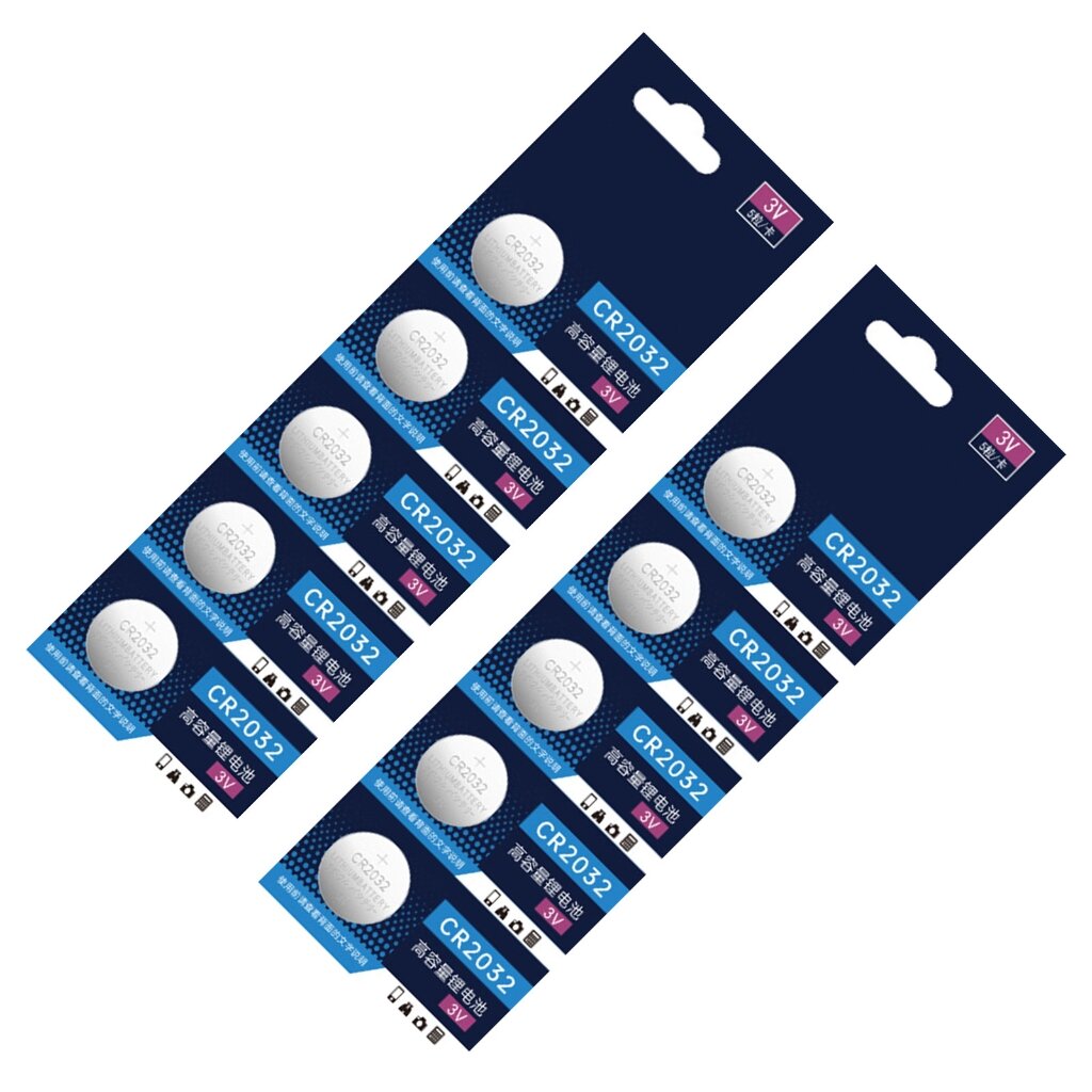 Многоцелевые батарейки CR2032 для монет напряжением 3 В, Надежные источники питания для небольших устройств, Безопасная упаковка для детей (5/10 штук)