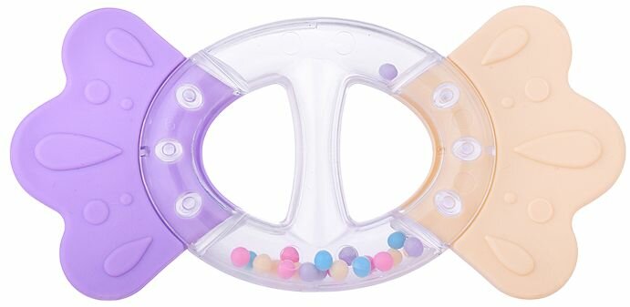 Погремушка-прорезыватель "Бантик" для зубов, первая развивающая игрушка для малышей, детская шумелка, грызунок для младенцев, от 3 месяцев, микс