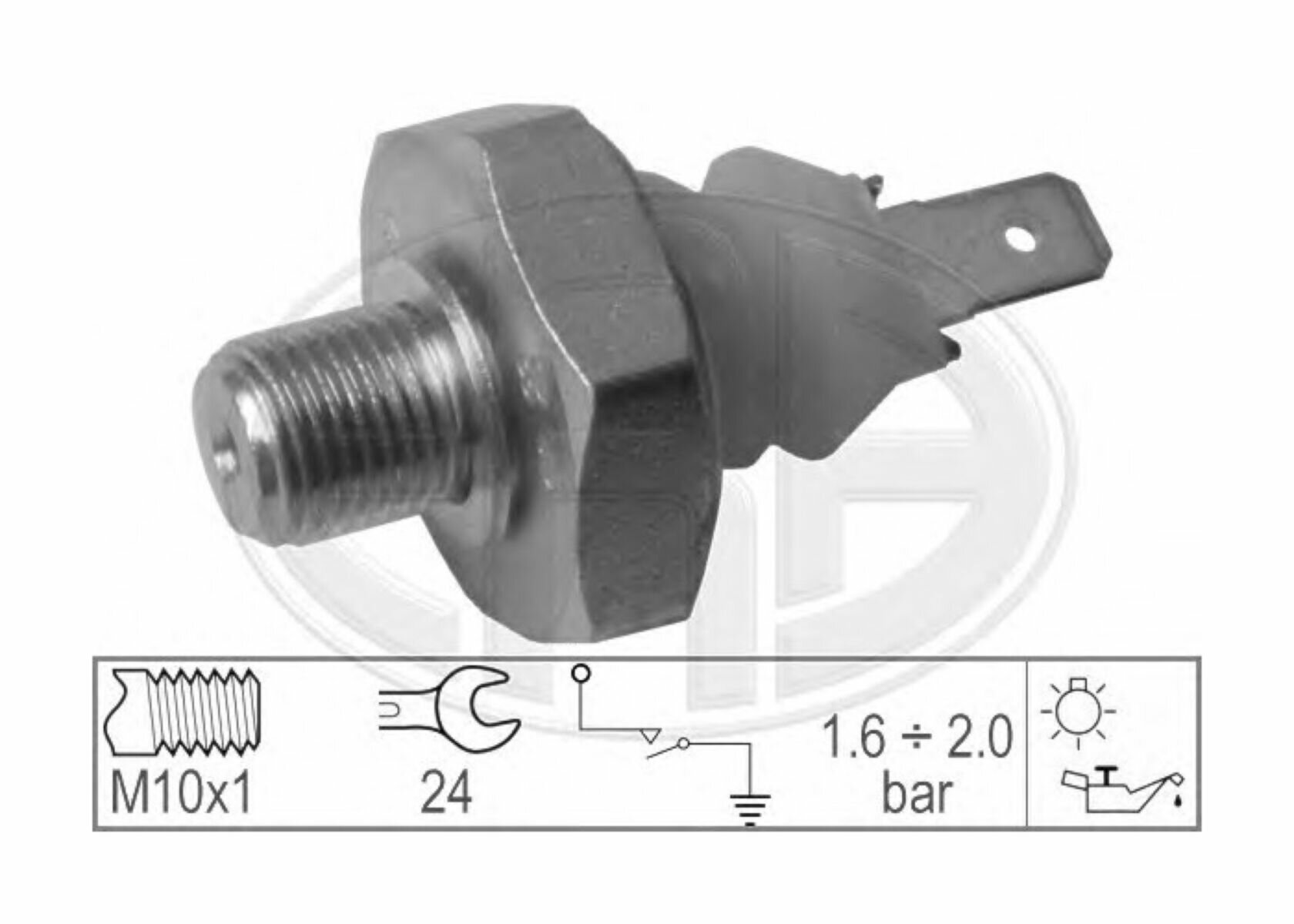 Датчик Давл. масла Белый 1.6-2.0 Бар Vw Golf Ll, Lll, Lv/Lt/Passat/Polo/Sharan/Transpor(Era 330337)