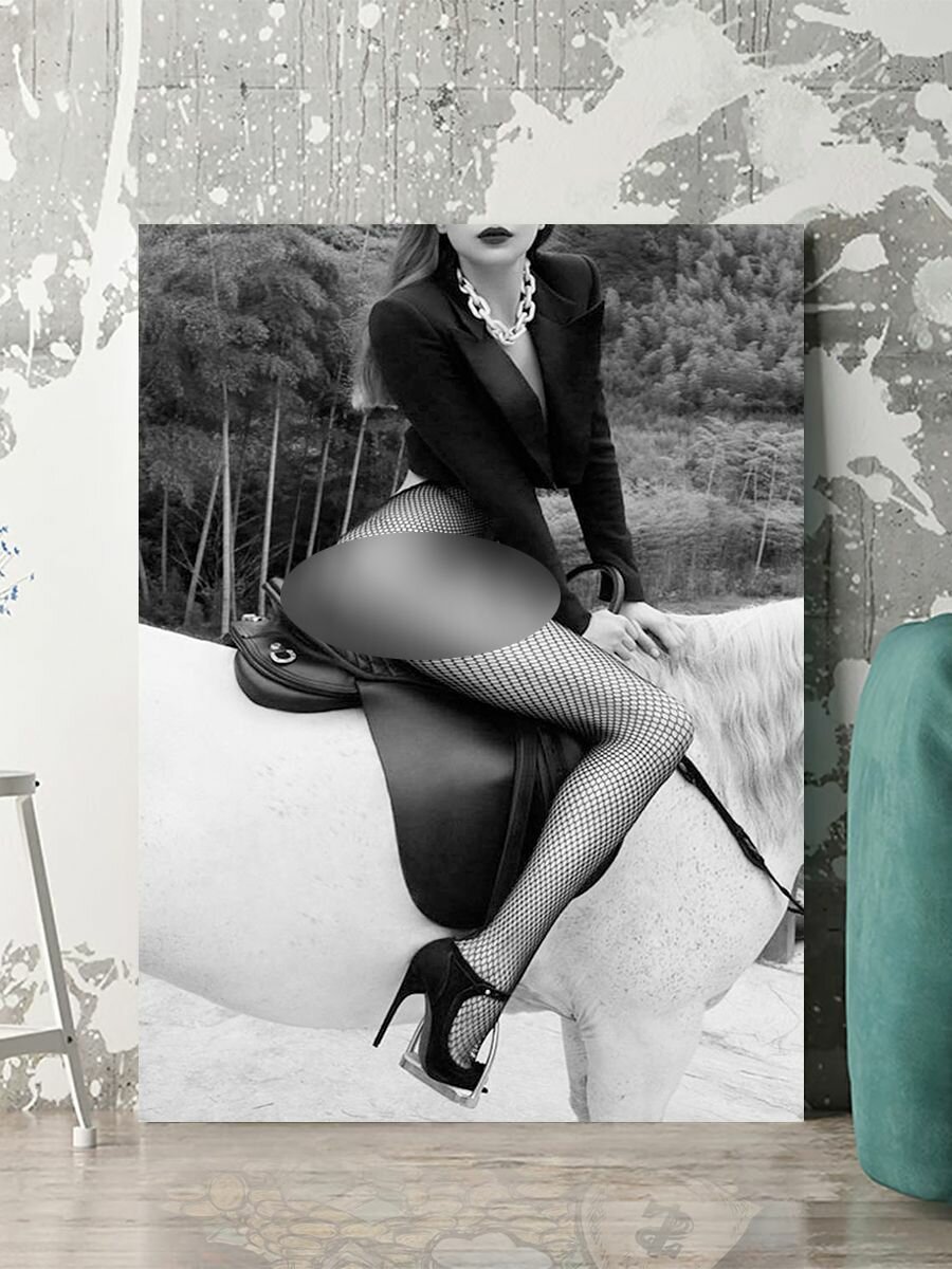 Картина на стену для интерьера - "Современное искусство, черно-белая эстетика, девушка", 30х40 см.