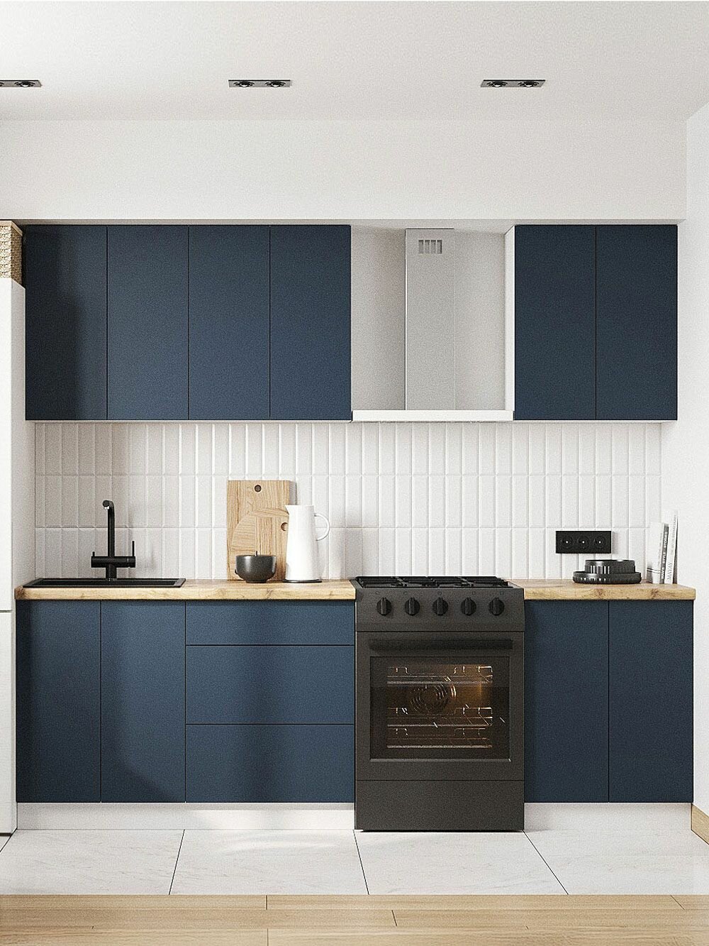 Кухонный гарнитур Тандем 1.8 м, мебель для дома и кухни, Белый / Океания