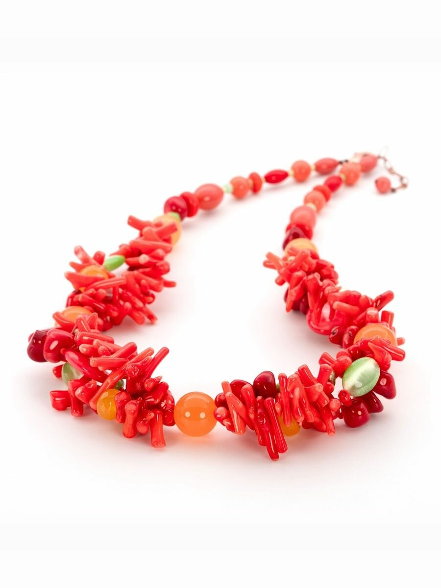 Колье, коралл, жемчуг культивированный