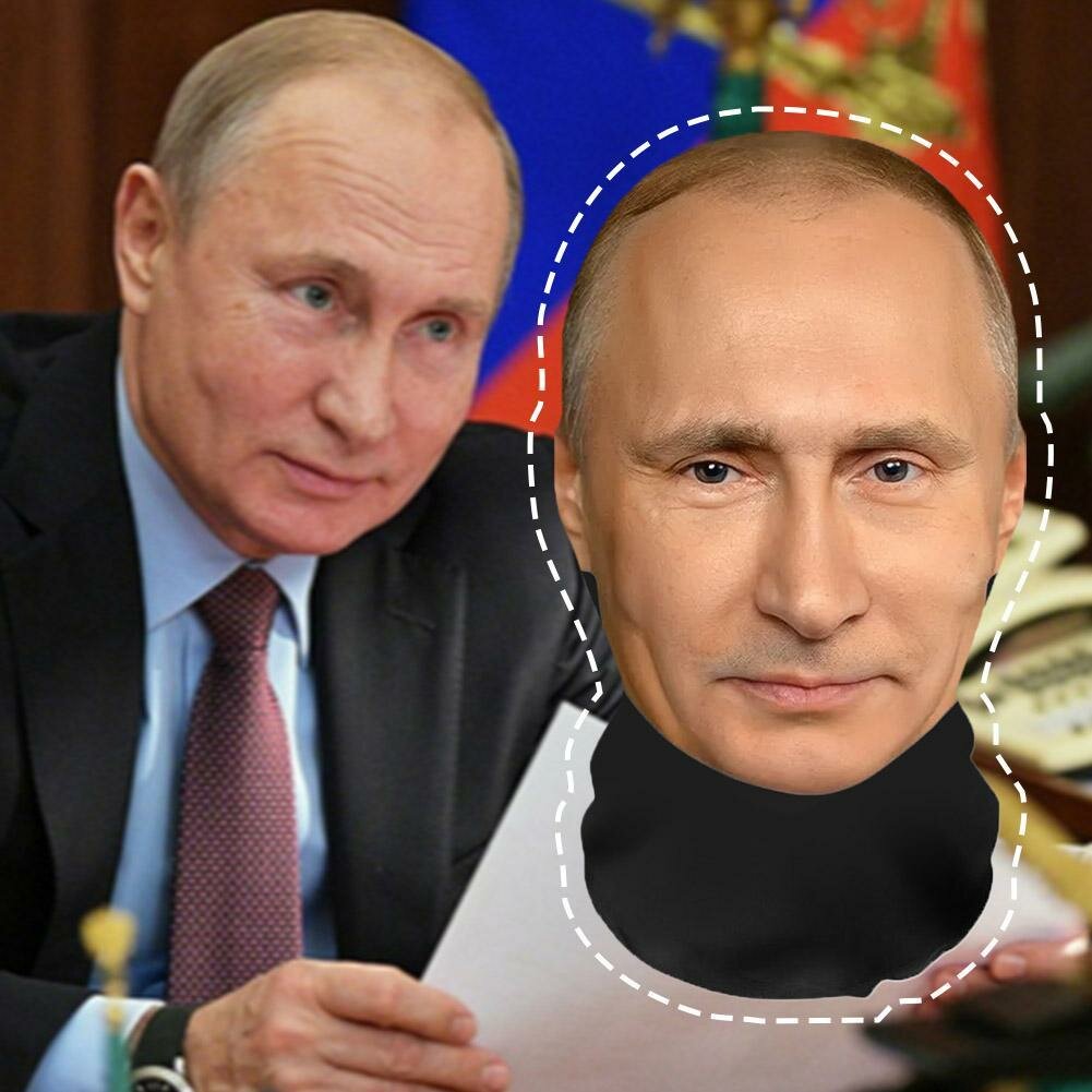 Маска "Путин", нейлон, ветрозащитная, унисекс, размер 24х40 см, чёрная