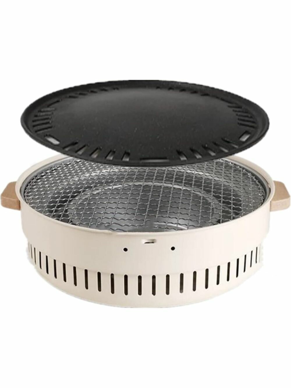 Компактный гриль-коптильня из нержавеющей стали, портативное настольное барбекю на углях для наружного и внутреннего использования, идеально подходит для пикников, кемпинга