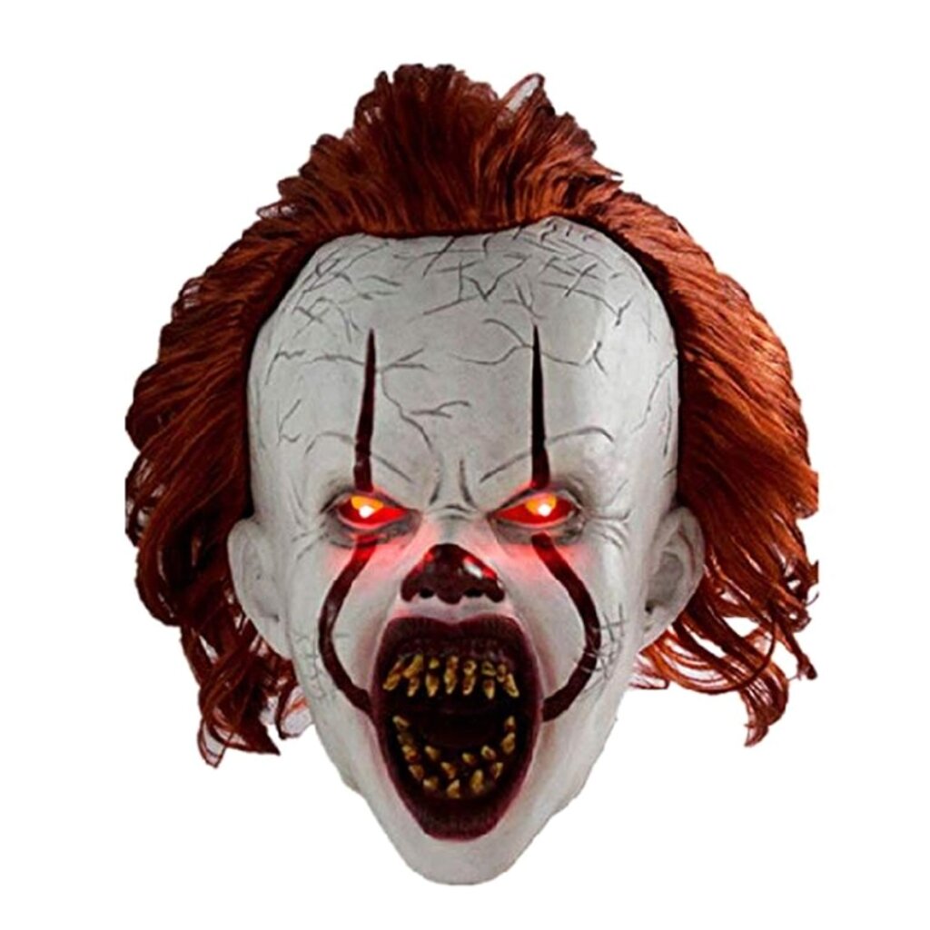 It Chapter Two Страшный клоун Светодиодная маска Косплей Вспышка Костюм для Хэллоуина