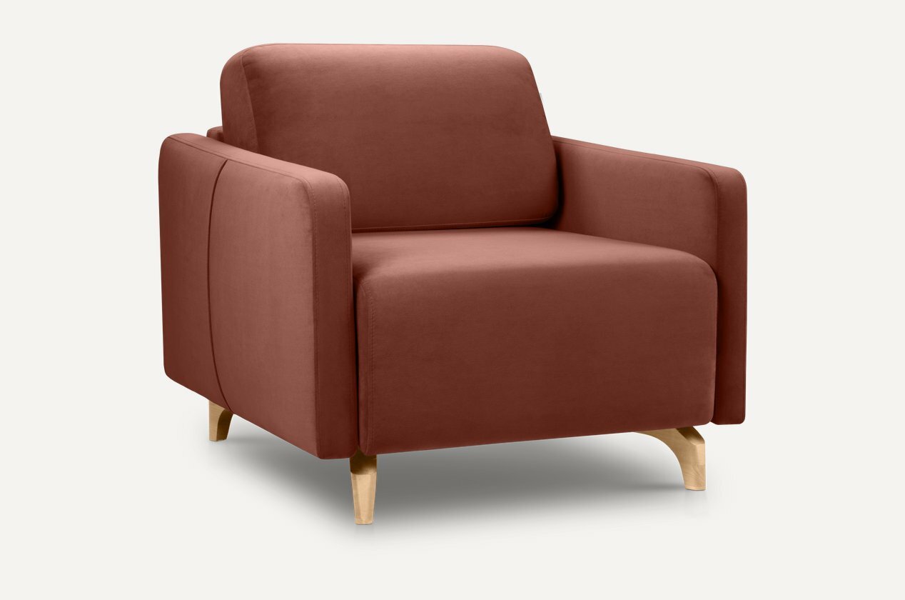 Кресло-кровать Divan.ru Льери Мини Velvet Terra, оранжевый, велюр, 92x105x85 см.