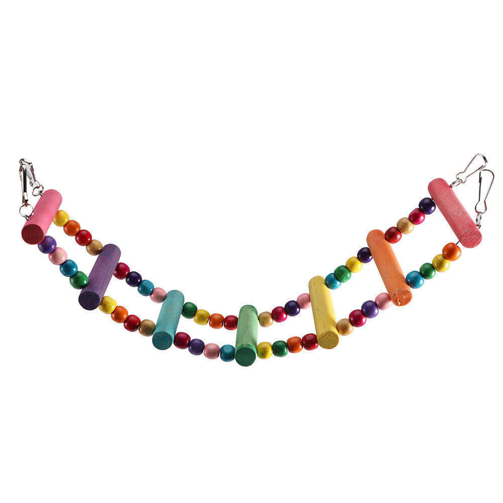 Красочные бусины из натурального дерева, качели, лестница, подставка для игрушек в виде попугая, бар, товары для попугаев