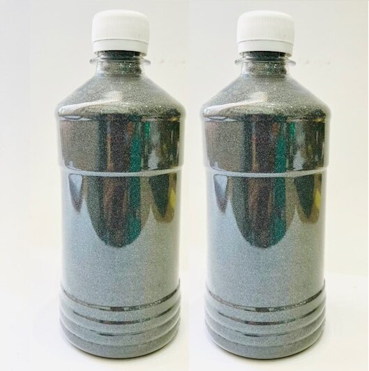 Цветной кварцевый песок, цвет серебряный 1600 г (2 шт. по 800 г) для творчества, декора и поделок (фр. 0,1 - 0,3)