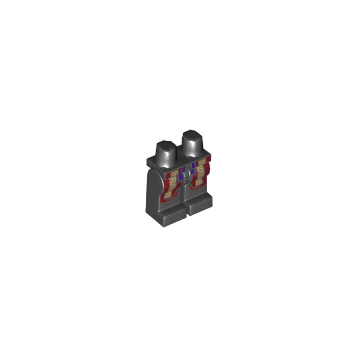 Hips and Legs with Dark Red and Gold Robe with Silver Trim and Purple Sash Pattern, 970c00pb0390 Black U