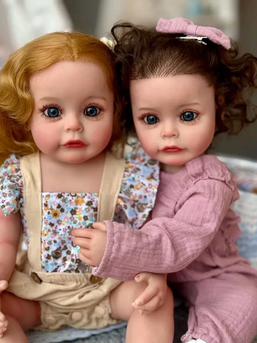 Кукла reborn девочка 55 см пупс силиконовый