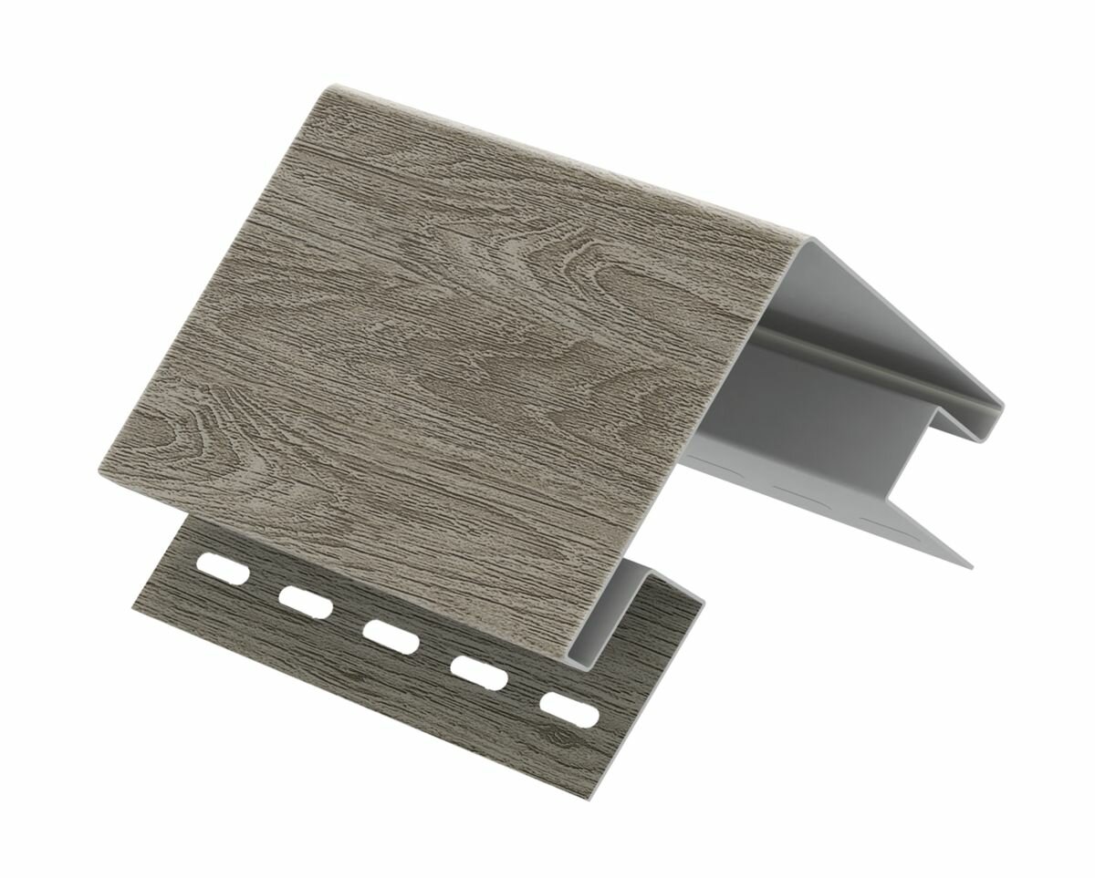 Ю-пласт Наружный угол, Тимбер-блок планкен седой, 1 шт